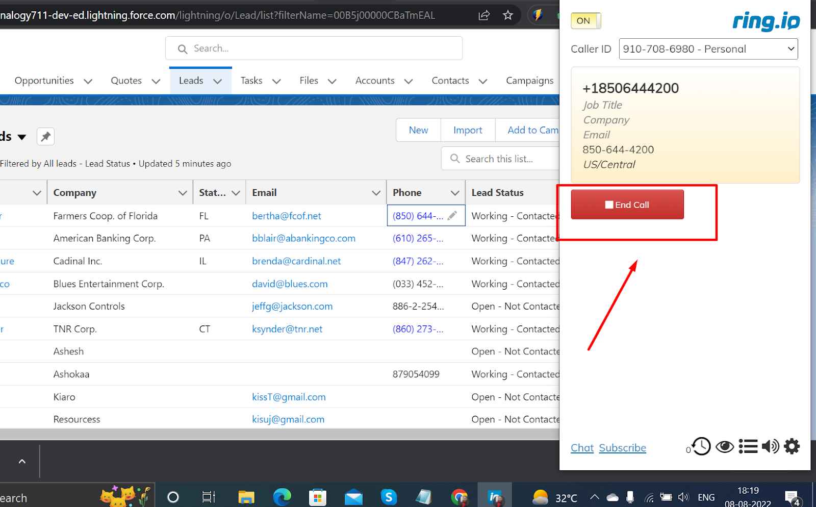 Ring.io Integration With Salesforce