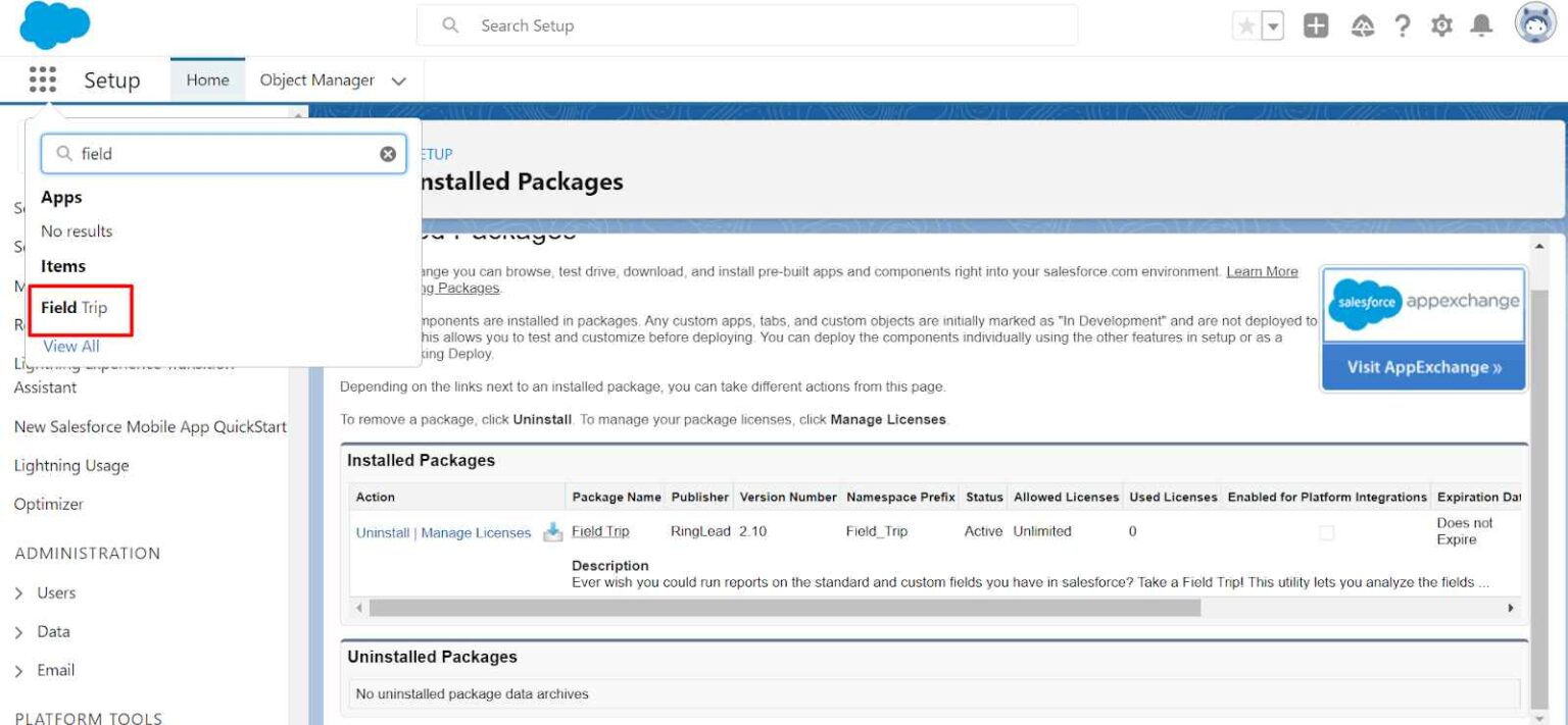 How to Find Unused Fields in Salesforce Using ZoomInfo Field Trip?